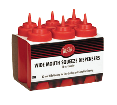 Tablecraft Cash & Carry WideMouth Squeeze Bottle Red 16 oz. C11663K ...